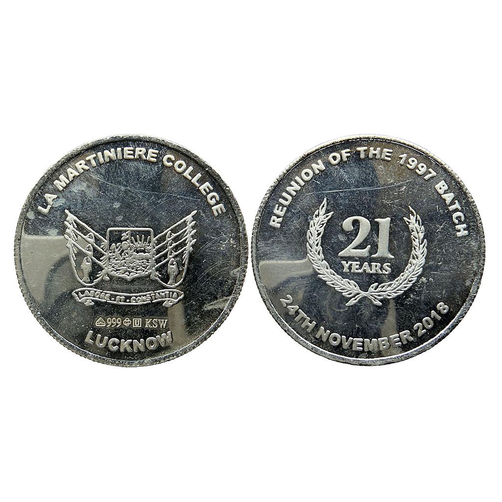 LA Martiniere College Lucknow 21 Years Reunion of the 1997 Batch Silver Token | Virasat Auctions