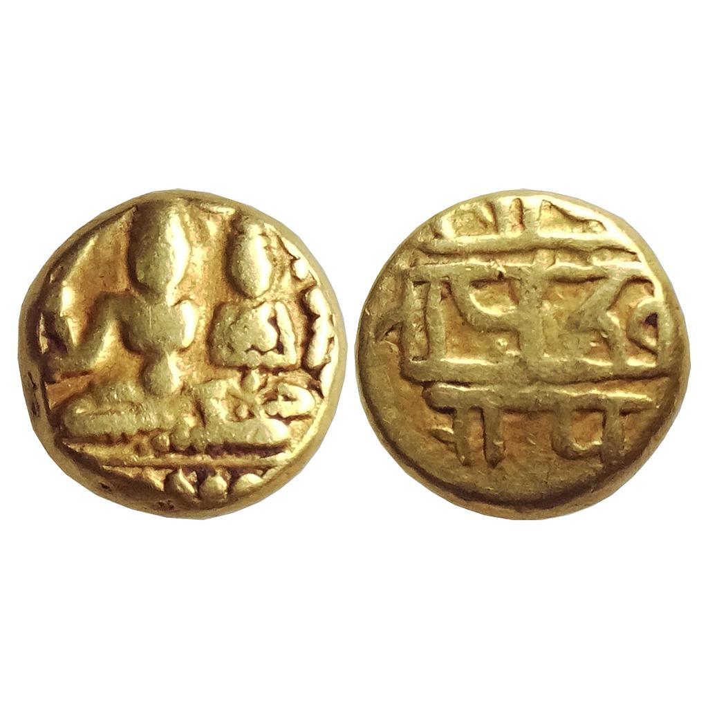 Vijayanagar Kingdom Devaraya I Shiva seated with Parvati Gold Gadhyana ...