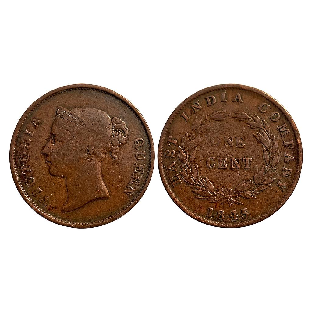 EIC Straits Settlements British Colonial Victoria 1845 AD Copper One ...