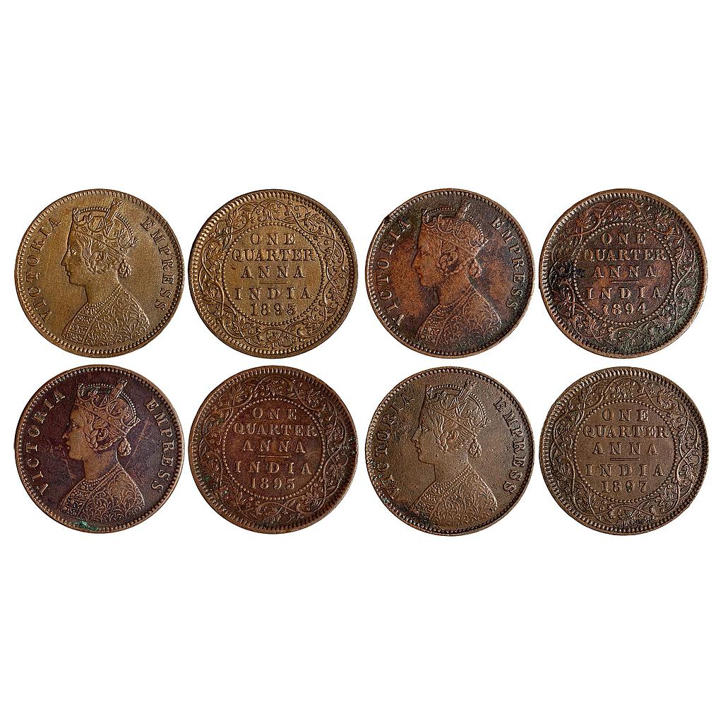 British India Victoria Empress 1893 1894 1895 and 1897 AD Set of 4 ...
